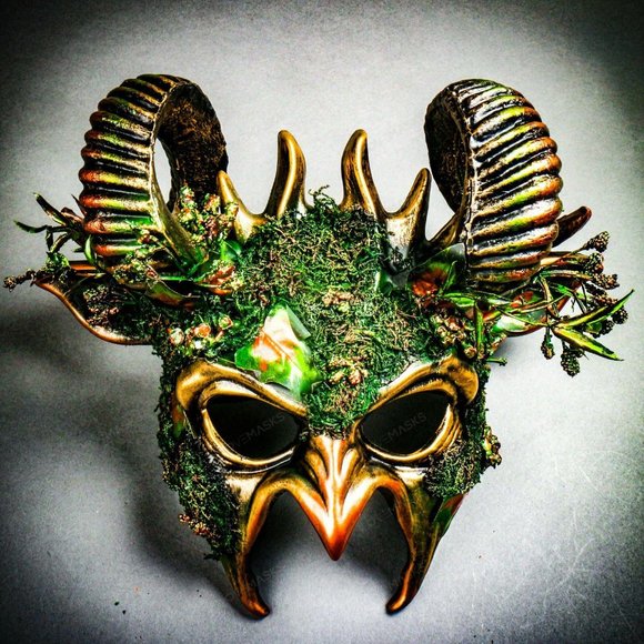 ILOVEMASKS | Accessories | Forest Devil Ram Horns Masquerade Halloween ...